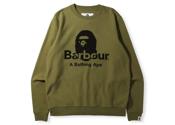 A BATHING APE X Barbour Crewneck Sweatshirt - Green