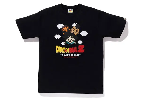 A BATHING APE X Dragon Ball Z Son Goku & Uub Baby Milo Tee Shirt - Black