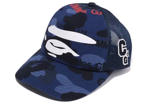 A BATHING APE X Comme Des Garcons Osaka Mesh Cap - Navy Blue