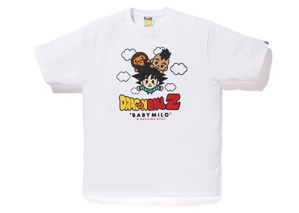A BATHING APE X Dragon Ball Z Son Goku & Uub Baby Milo Tee Shirt - White