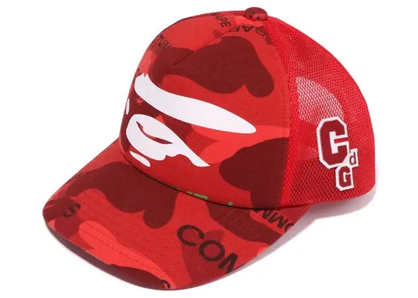 A BATHING APE X Comme Des Garcons Osaka Mesh Cap - Red