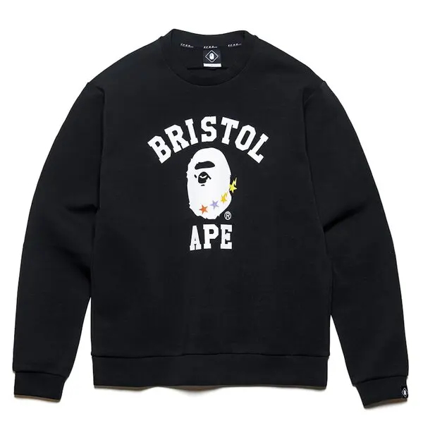 A BATHING APE X F.c.r.b. College Crewneck Sweatshirt