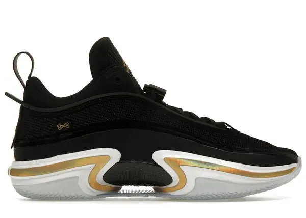 JORDAN 36 Low Gold Sneakers - Black/white/metallic Gold