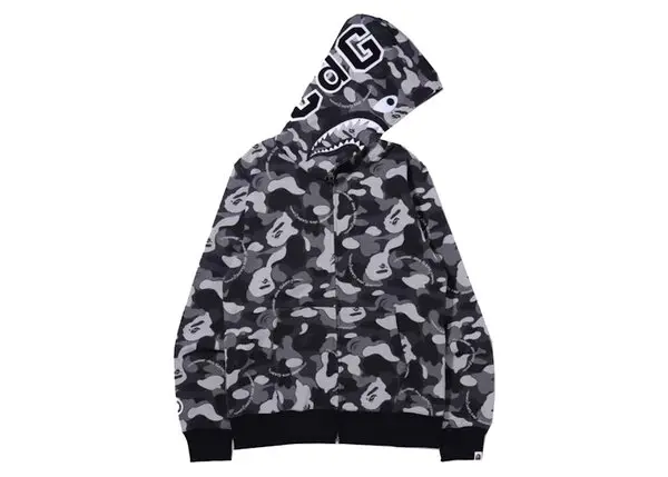 A BATHING APE X Comme Des Garcons Osaka Shark Full Zip Hoodie - Black