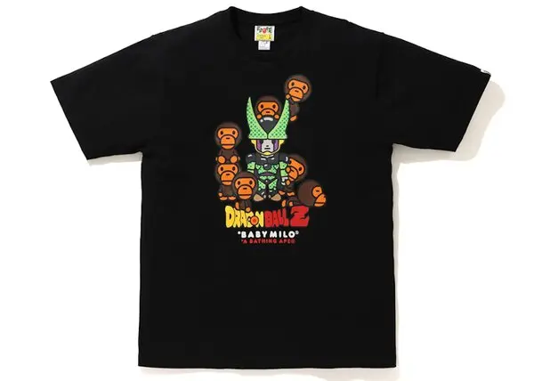 A BATHING APE X Dragon Ball Z Baby Milo Cell & Cell Jr Tee Shirt - Black