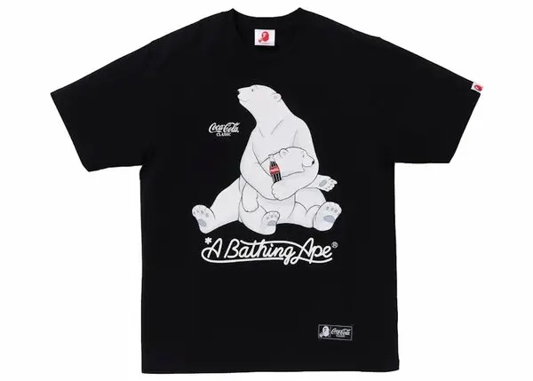 A BATHING APE X Cocacola Polar Bear Tee Shirt - Black