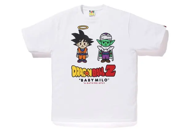 A BATHING APE X Dragon Ball Z Son Goku & Piccolo Baby Milo Tee Shirt - White