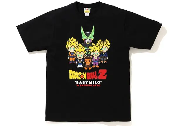 A BATHING APE X Dragon Ball Z Baby Milo Super Saiyan & Cell Tee Shirt - Black