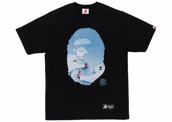 A BATHING APE X Cocacola Photo Ape Head Tee Shirt - Black
