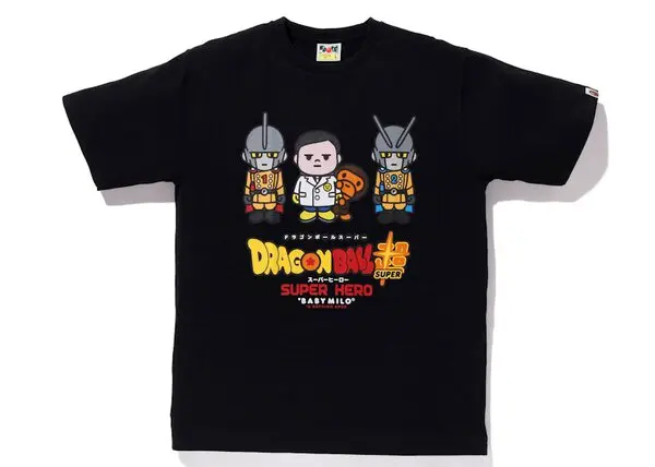 A BATHING APE X Dragon Ball Super Red Ribbon Army Baby Milo Japan Exclusive Tee Shirt - Black
