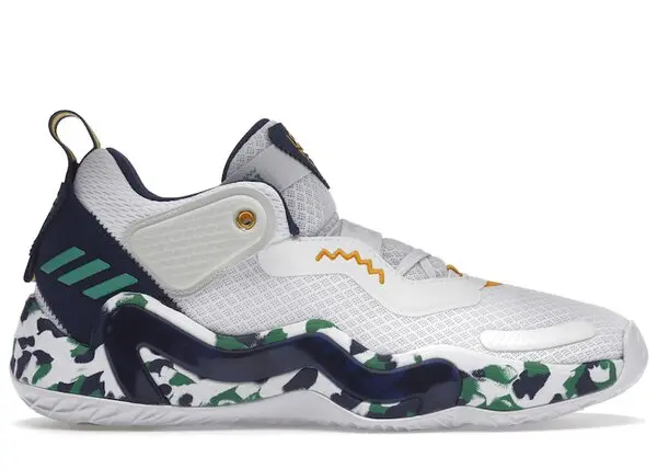 Adidas D.o.n. Issue #3 Utah Home Sneakers - Cloud White/team Navy Blue/team Green