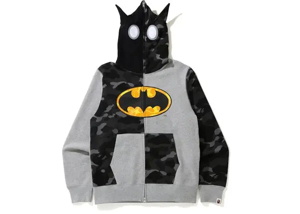 A BATHING APE X Dc Batman Full Zip Hoodie - Gray