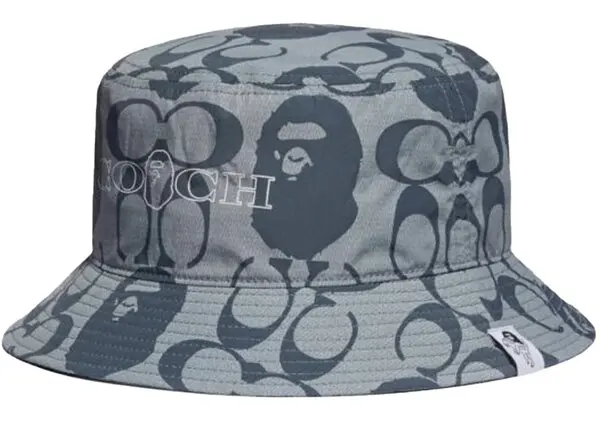 A BATHING APE X Coach Bucket Hat - Navy Blue