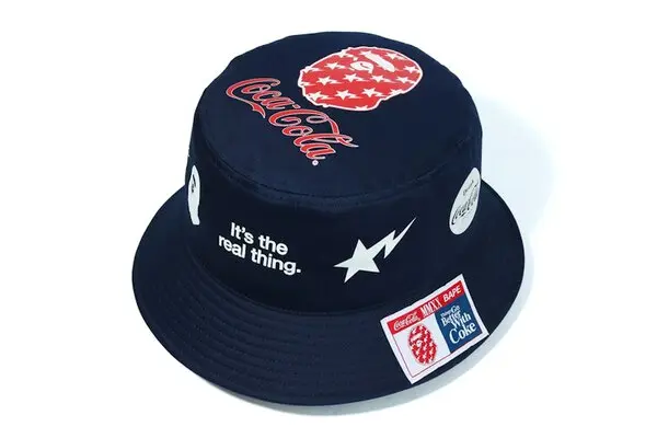 A BATHING APE X Coca Cola Bucket Hat - Navy Blue