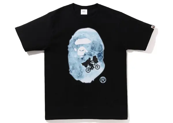 A BATHING APE X E.t. Ape Head Tee Shirt - Black Gid