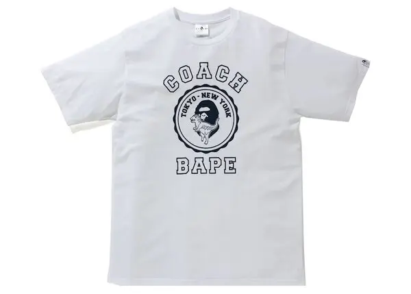 A BATHING APE X Coach College Tee Shirt - White