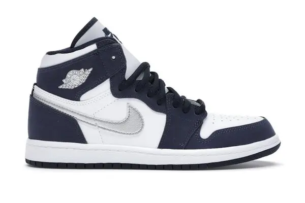 JORDAN Retro High Cojp Midnight Navy - White/metallic Silver/midnight Navy Blue