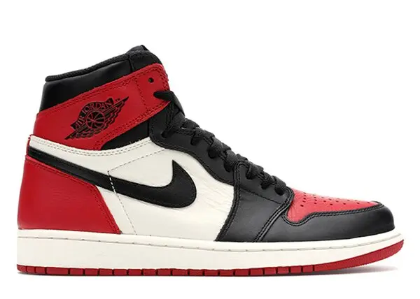 JORDAN 1 Retro High Bred Toe Sneakers - Gym Red/black/summit White