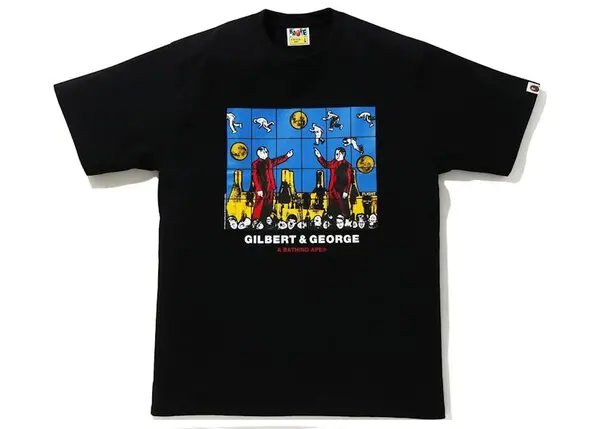 A BATHING APE X Gilbert & George Flight Tee Shirt - Black