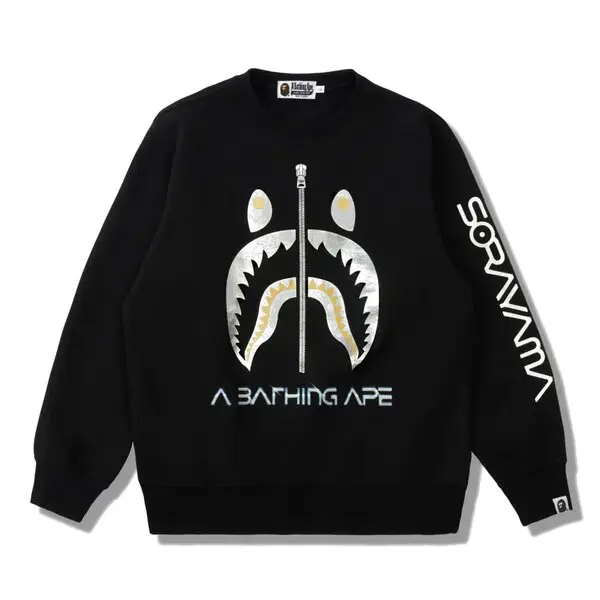A BATHING APE X Hajime Sorayama Shark Crewneck Sweatshirt - Black