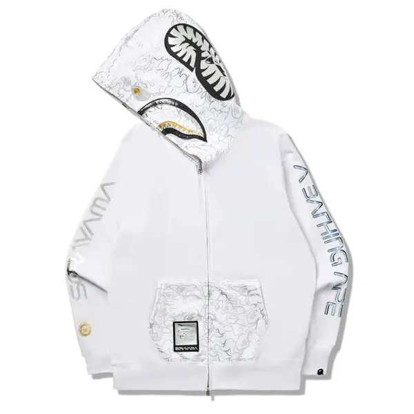 BAPE X Hajime Sorayama Shark Full Zip Hoodie - White
