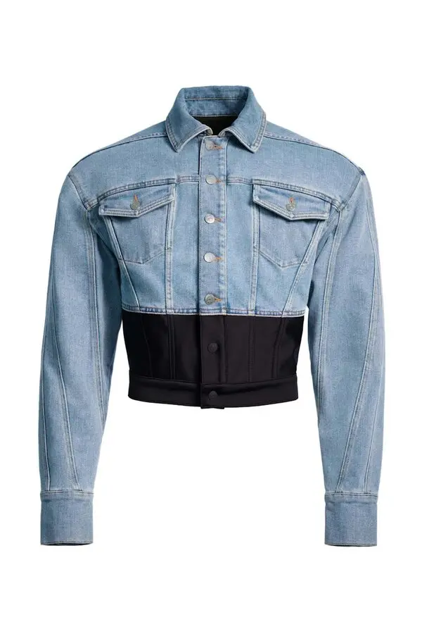 MUGLER Defined-waist Denim Jacket