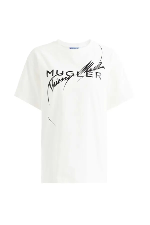 MUGLER Printed T-shirt - White