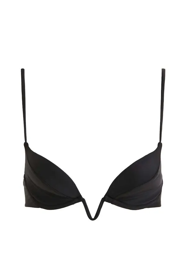 MUGLER Padded Bikini Top - Black