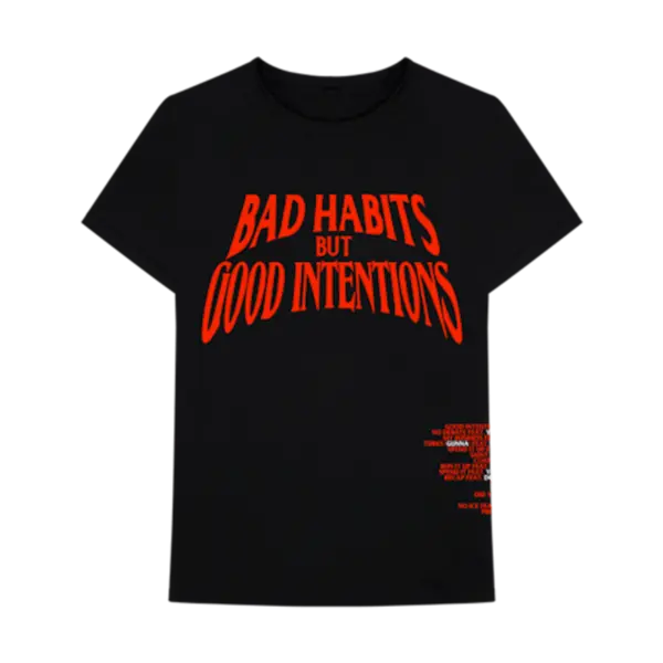 NAV X Vlone Bad Habits Tee Shirt - Black