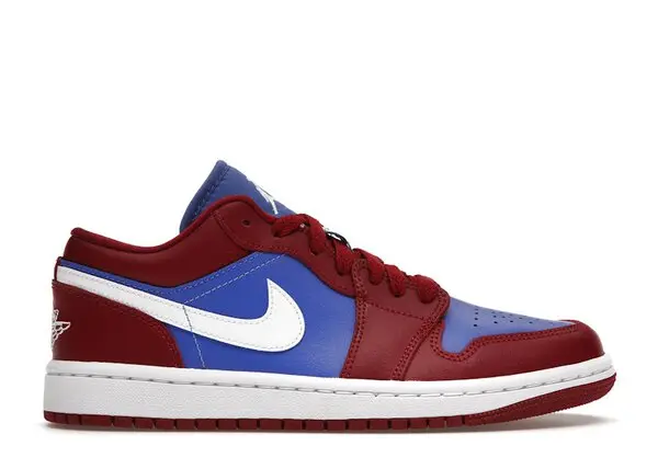 JORDAN 1 Low Sneakers - Pomegranate/medium Blue/white