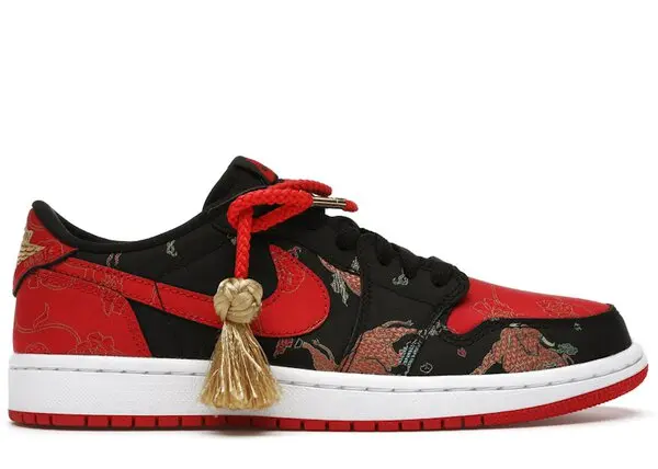 JORDAN 1 Low Og Chinese New Year Sneaker - Black/university Red/metallic Gold