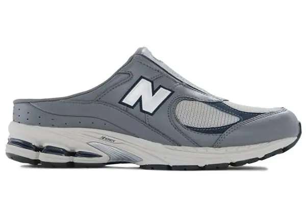 NEW BALANCE 2002r Mule Dark Greyin - Dark Gret/navy Blue