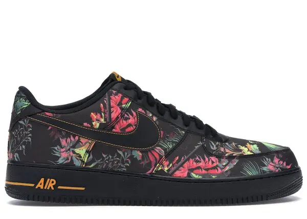 Nike Force 1 Low Floral Sneakers - Black