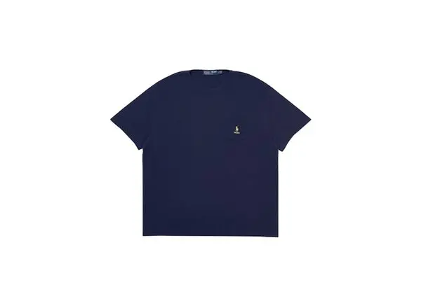 PALACE Ralph Lauren Waffle Pocket Tee Shirt - French Navy Blue