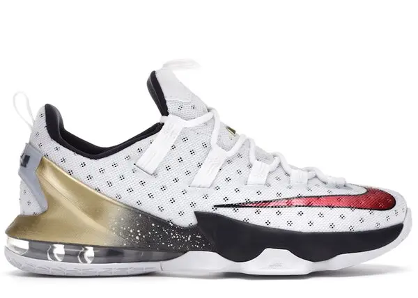 Nike Lebron Low Olympic Sneakers - White/obsidian/metallic Gold