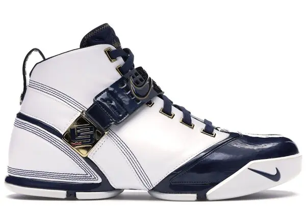 Nike Lebron 5 Sneakers - White/midnight Navy Blue/metallic Gold
