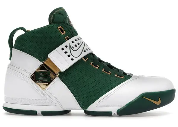 Nike Lebron 5 Sneakers - Gorge Green/white/metallic Gold