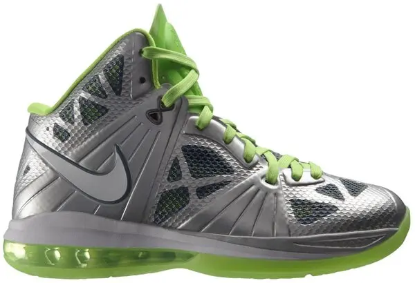 Nike Lebron Ps Sneakers - Metallic Silver/white Cool Greyone-colorelectric Green