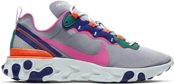 Nike React Element 55 Sneakers - Wolf Grey/hyper Crimson/mystic Green