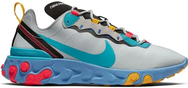 Nike React Element 55 - Wolf Grey/teal Nebula/black