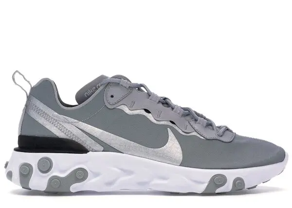 Nike React Element 55 Sneakers - Metallic Silver/black/white
