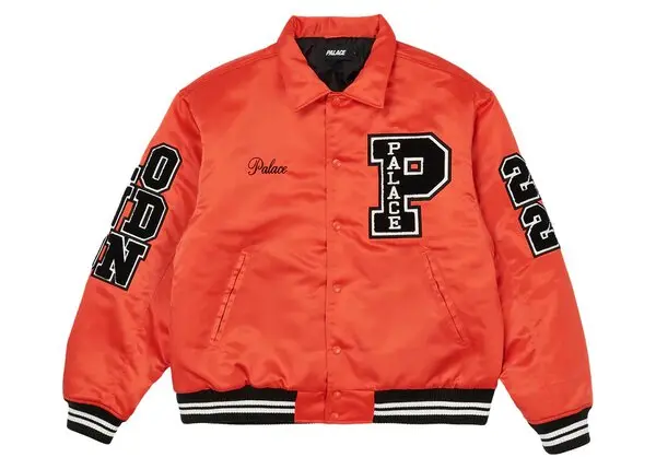 PALACE Satin Varsity Jacket - Orange