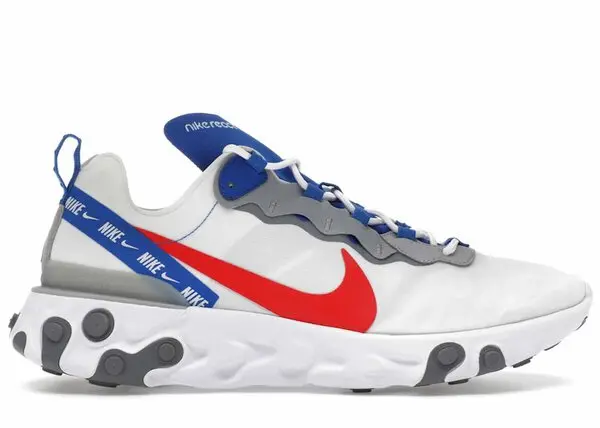 Nike React Element 55 - White/game Royal/habanero Red