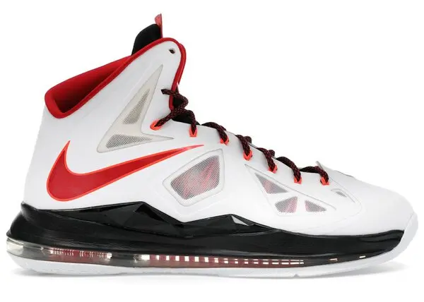 Nike Lebron X High-top Sneakers - White/university Red/black
