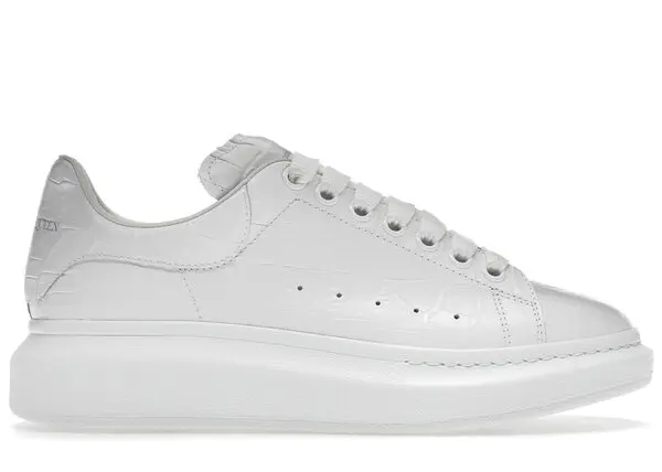 Alexander McQueen Oversized Crocin - White