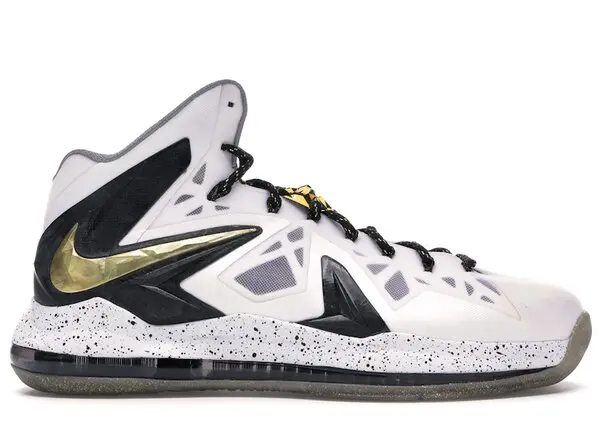 Nike Lebron X Elite+ Sneakers - White/metallic Gold/black