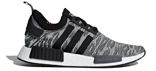 Adidas Nmd R1 Black Glitch Sneakers - Core Black/solar Red