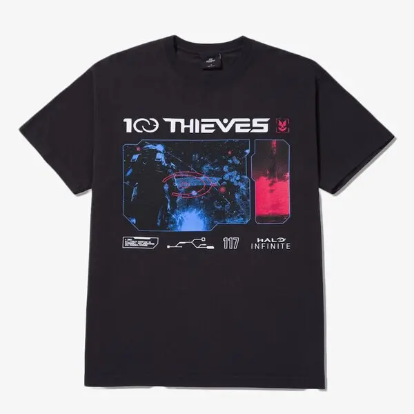 100 THIEVES X Halo Infinite Short Sleeve T-shirt - Black