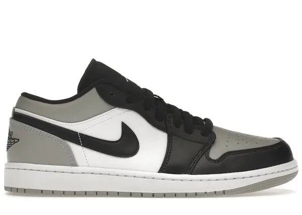 JORDAN 1 Low Shadow Toe Sneakers - Light Smoke Grey/black/white