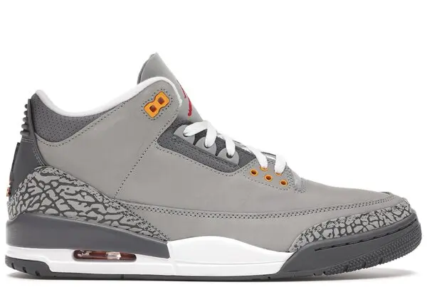 JORDAN 3 Retro Cool Grey Sneakers - Silver/light Graphite/orange Peel